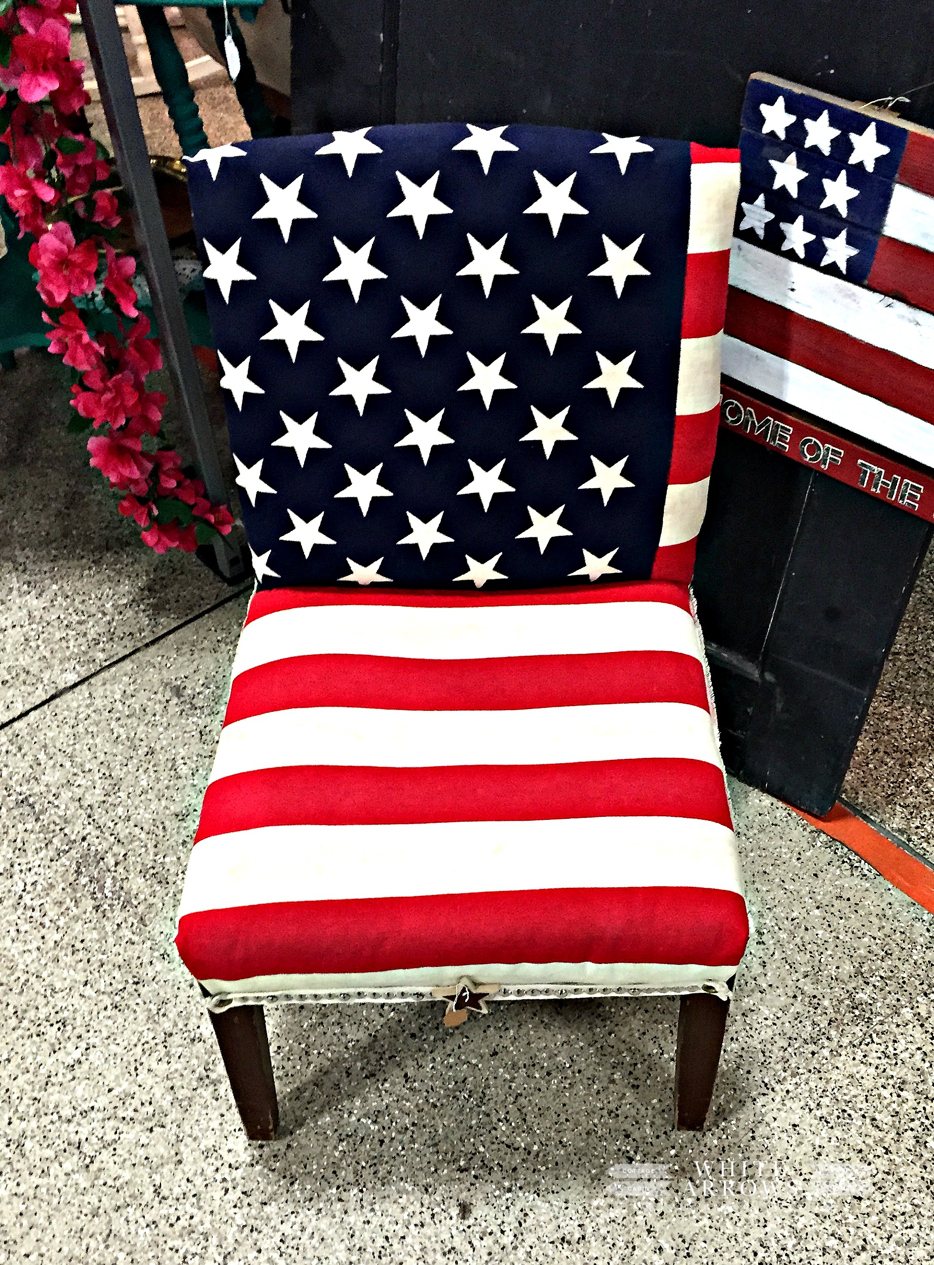 American Flag Chair ~ White Arrows Home