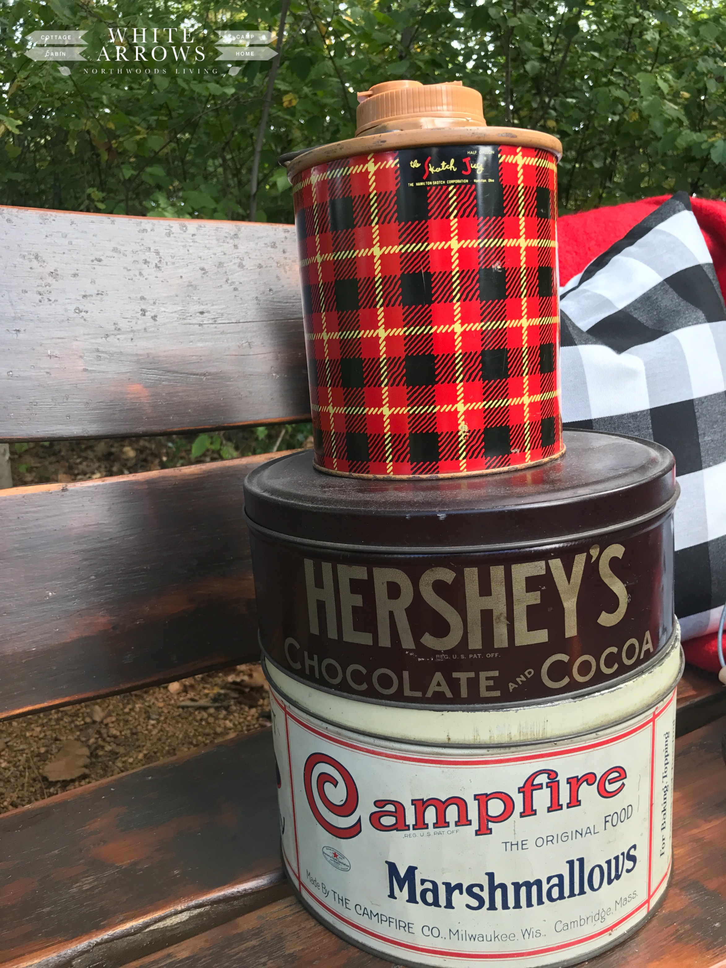Vintage Camp Style Tins ~ White Arrows Home
