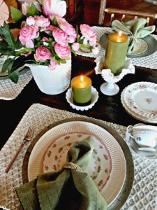 Spring Decorating with Thrifted Milk Glass ~ White Arrows Home
