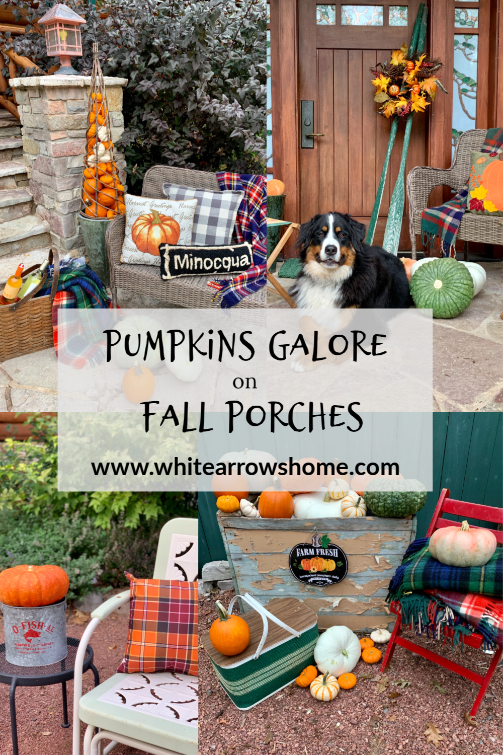 Fall Porch Gives Curb Appeal ~ White Arrows Home