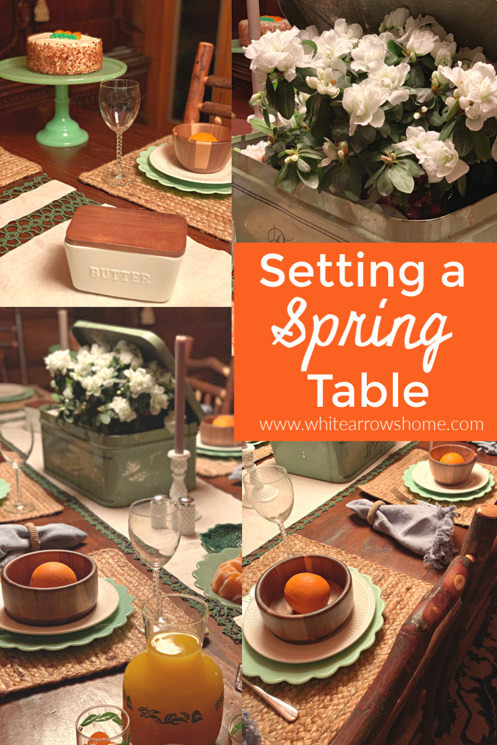Spring Decor for the Table ~ White Arrows Home