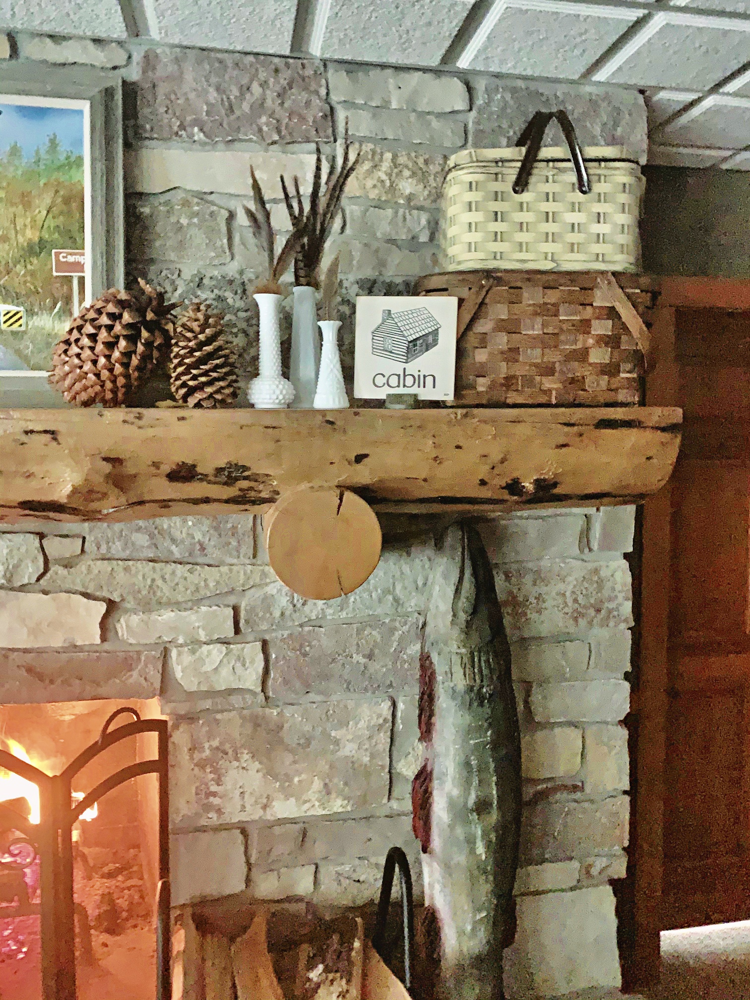 Rustic Fireplace Mantel Decor ~ White Arrows Home