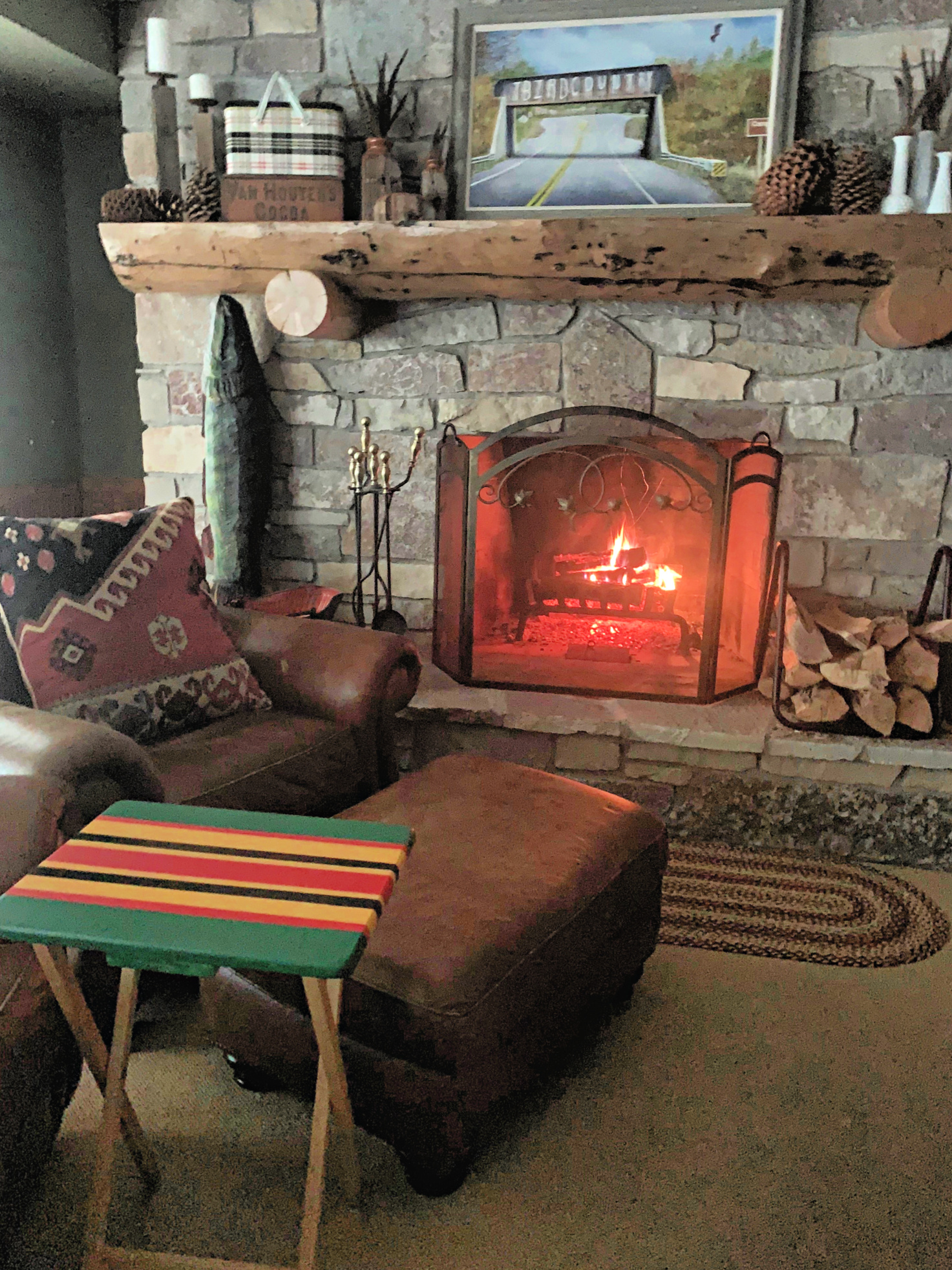 Rustic Fireplace Mantel Decor ~ White Arrows Home