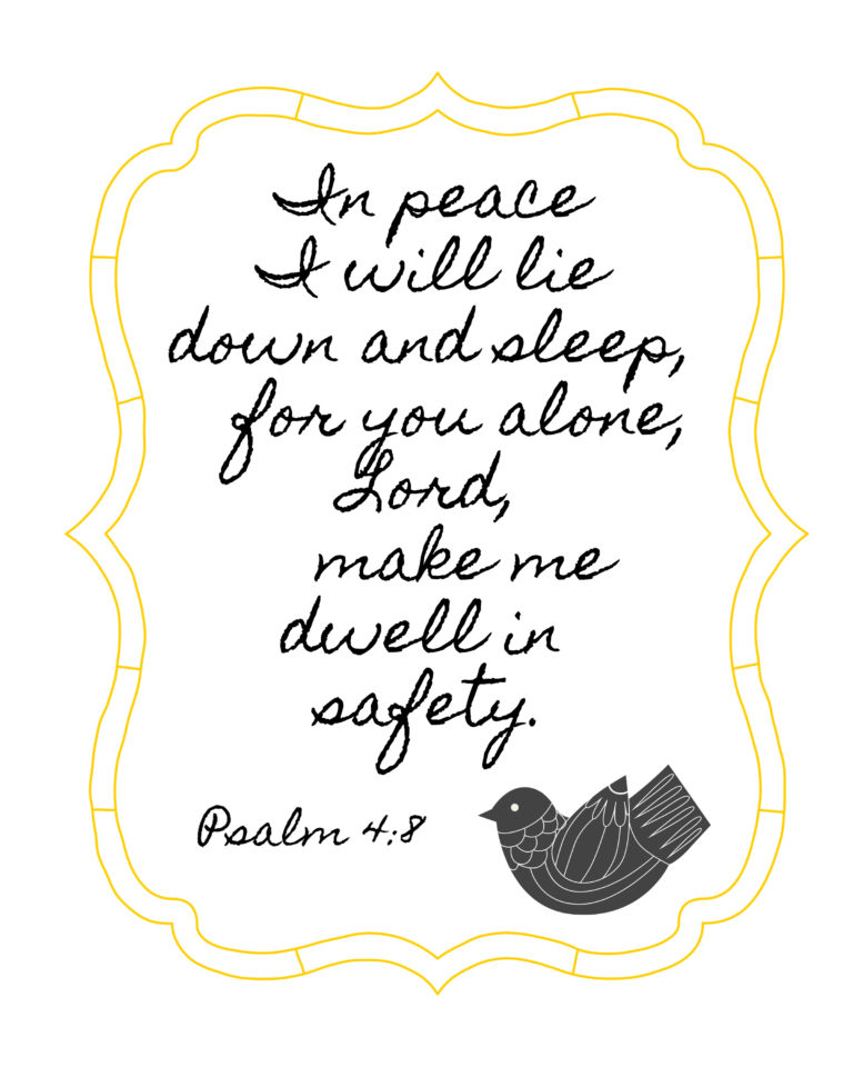Pretty Bible Verse Printables- Psalm 4 ~ White Arrows Home