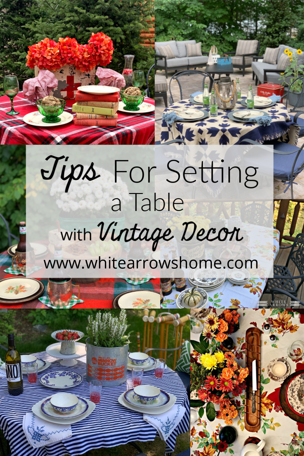 Tips for Setting a Table with Vintage Decor ~ White Arrows Home