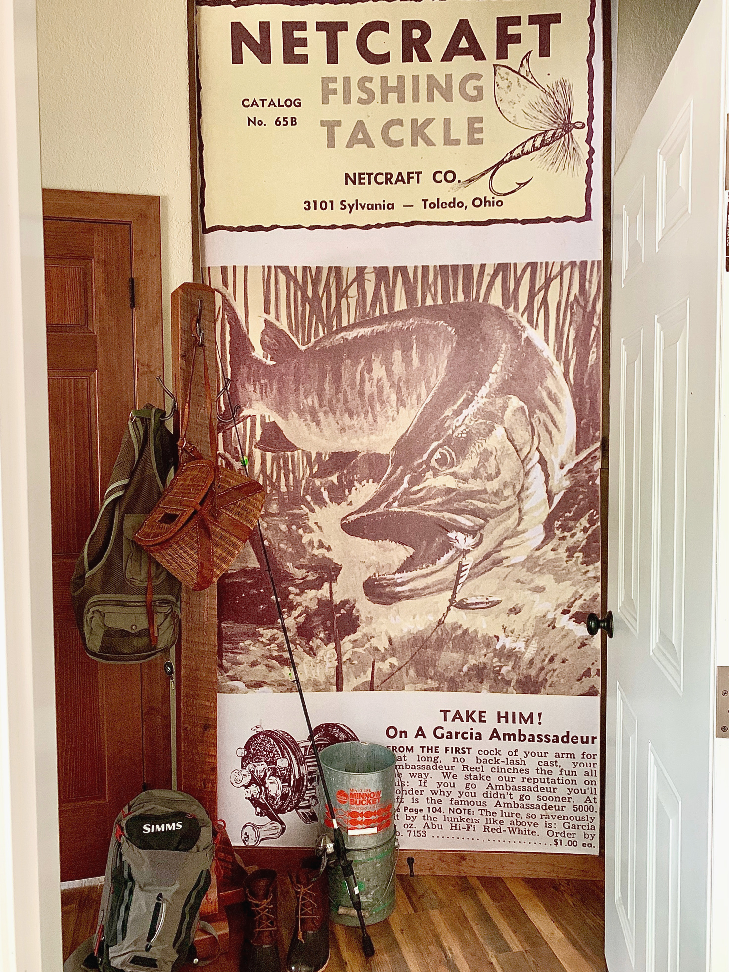 Wall Mural From Vintage Fishing Ad ~ White Arrows Home