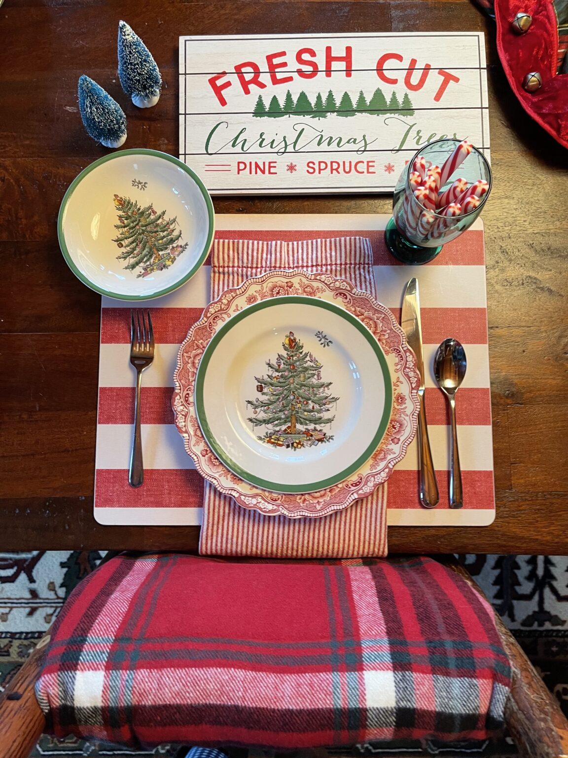 Setting a Holiday Table with Spode Christmas Tree China ~ White Arrows Home