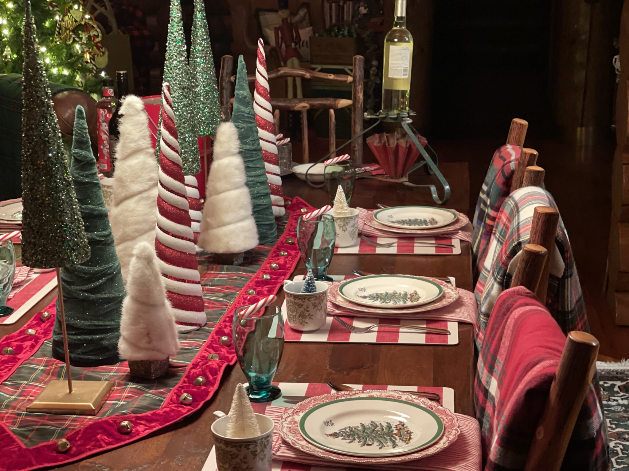 Setting a Holiday Table with Spode Christmas Tree China ~ White Arrows Home