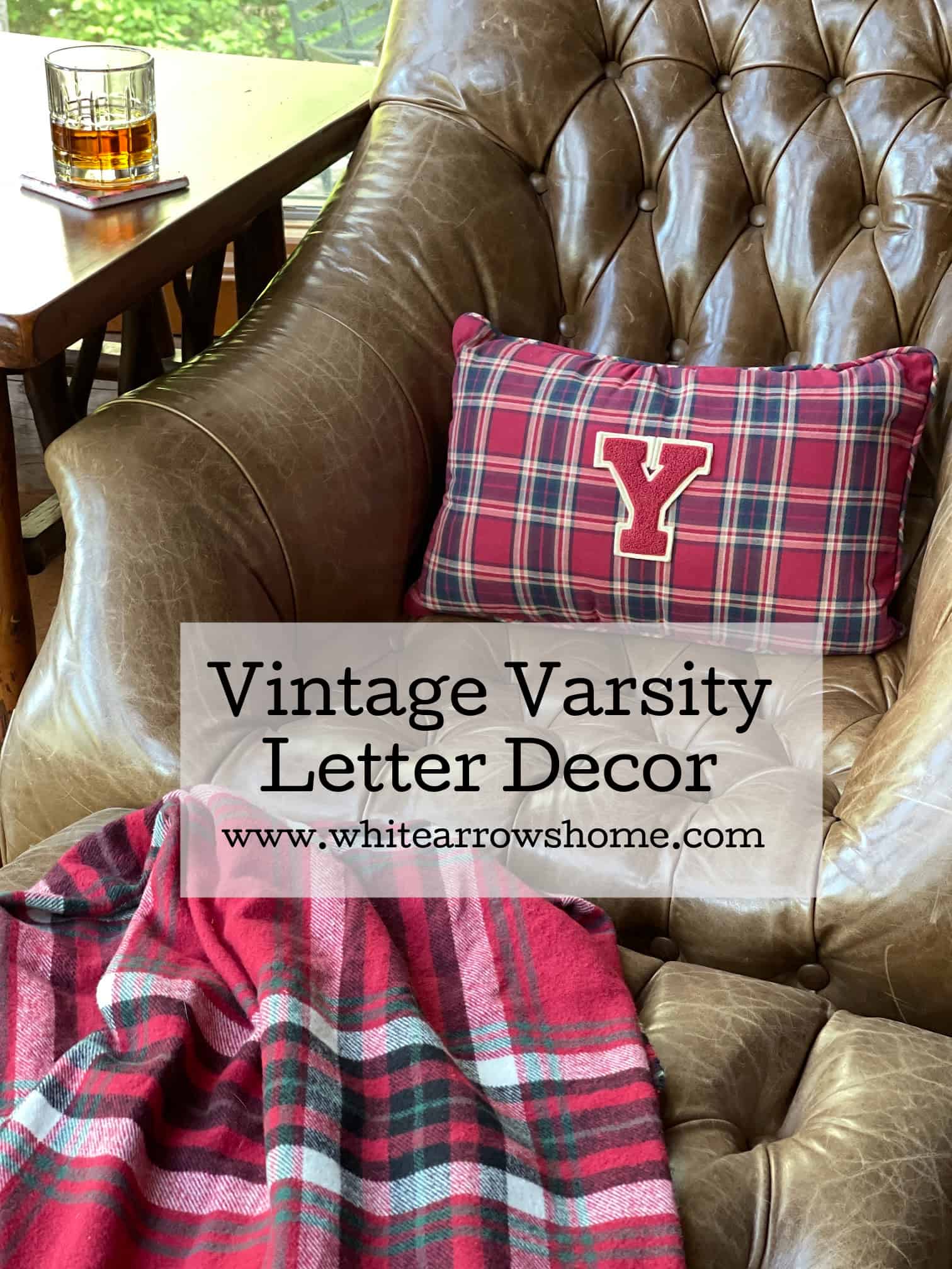 Vintage Varsity Letter Decor ~ White Arrows Home