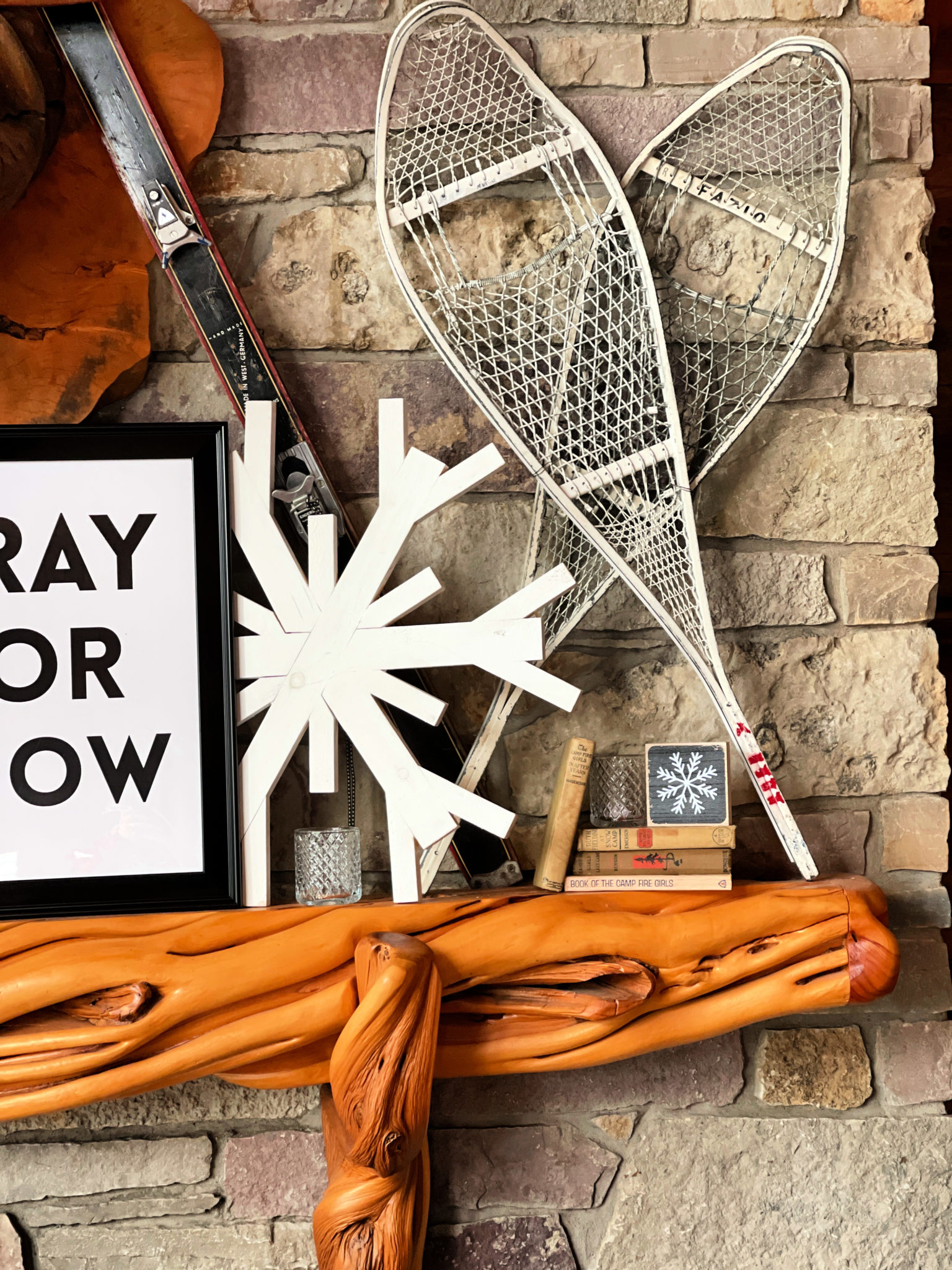 Winter Mantel Inspired by Snow Days ~ White Arrows Home